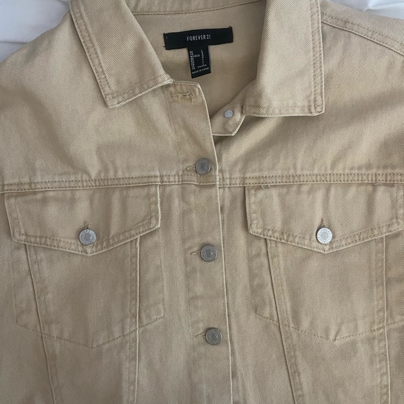 Forever 21 | Jackets & Coats | Tan Cropped Denim Jacket | Poshmark